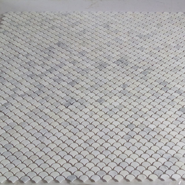 Oriental White Marble Stone Fan Mosaics - XIAMEN HIBO STONE supplier