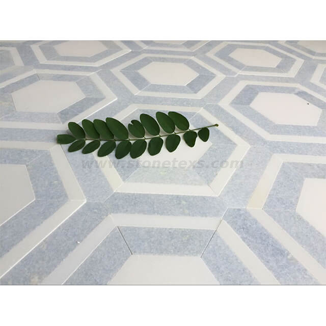 Blue Celeste Marble Hexagon Tiles - XIAMEN HIBO STONE supplier